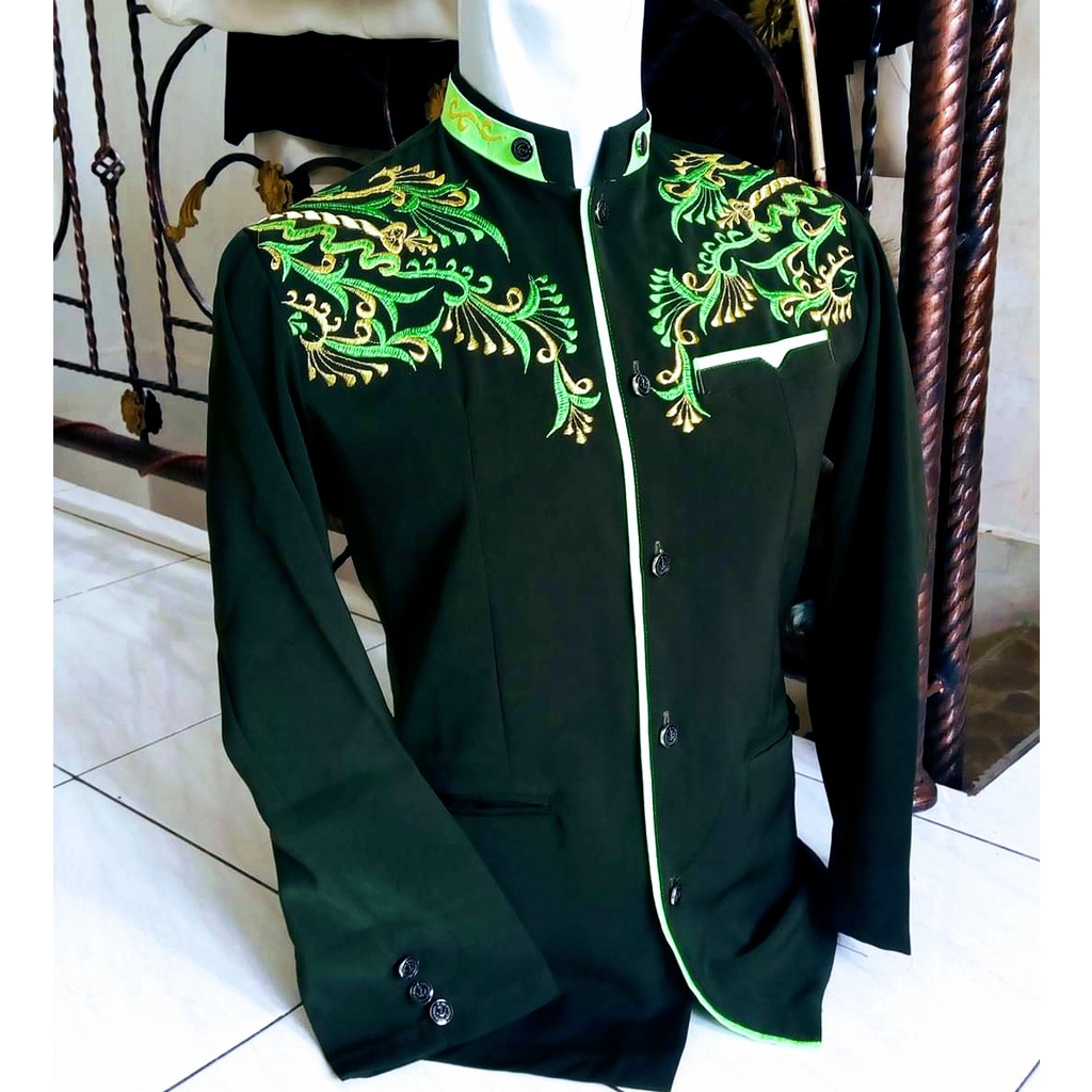 Jual Jasko Bordir / Jas Koko Pakaian Muslim Pria /Jas Pria Koko Bahan ...