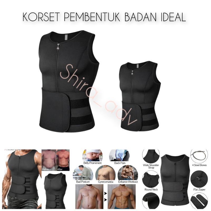 Jual Korset Pembentuk Badan Pria Ideal Shaper West Trainer Fat Burner ...