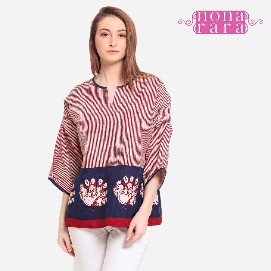 Jual NONA RARA - Leka Dobi T0373 , Baju Batik Kasual Modern | Shopee ...