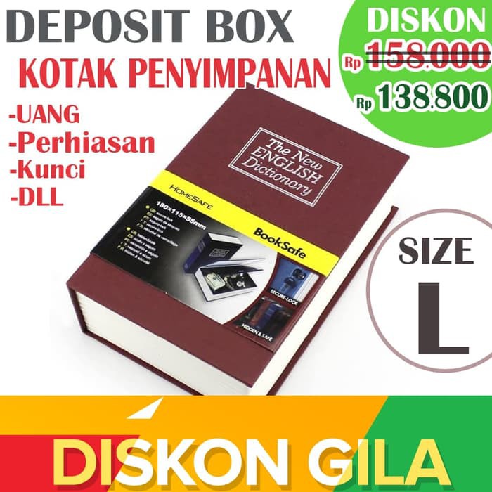 Jual Size L - Deposit Box Kotak penyimpan Uang atau Perhiasan model ...
