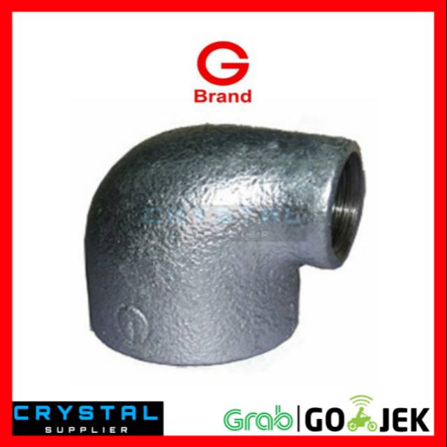 Jual VLOK KNIE GALVANIS BESI 1 x 1/2" G BRAND DRAT BSPT / Reducer Elbow ...