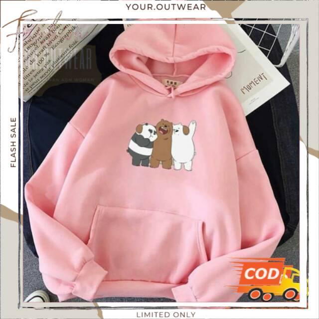 Jual BARE BEARS HUG HOODIE SWEATER - LUCU NIH KAYA KAMU | Shopee Indonesia