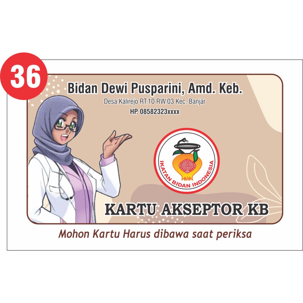 Jual Kartu Akseptor KB Lipat 3 , Kartu KB Lipat 3 (isi 100 lbr ...