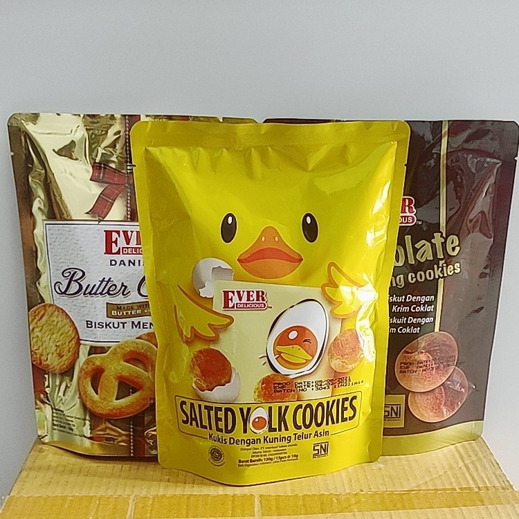 Jual biskuit ever delicious 150gr chocolate/salted egg/ butter cookies ...