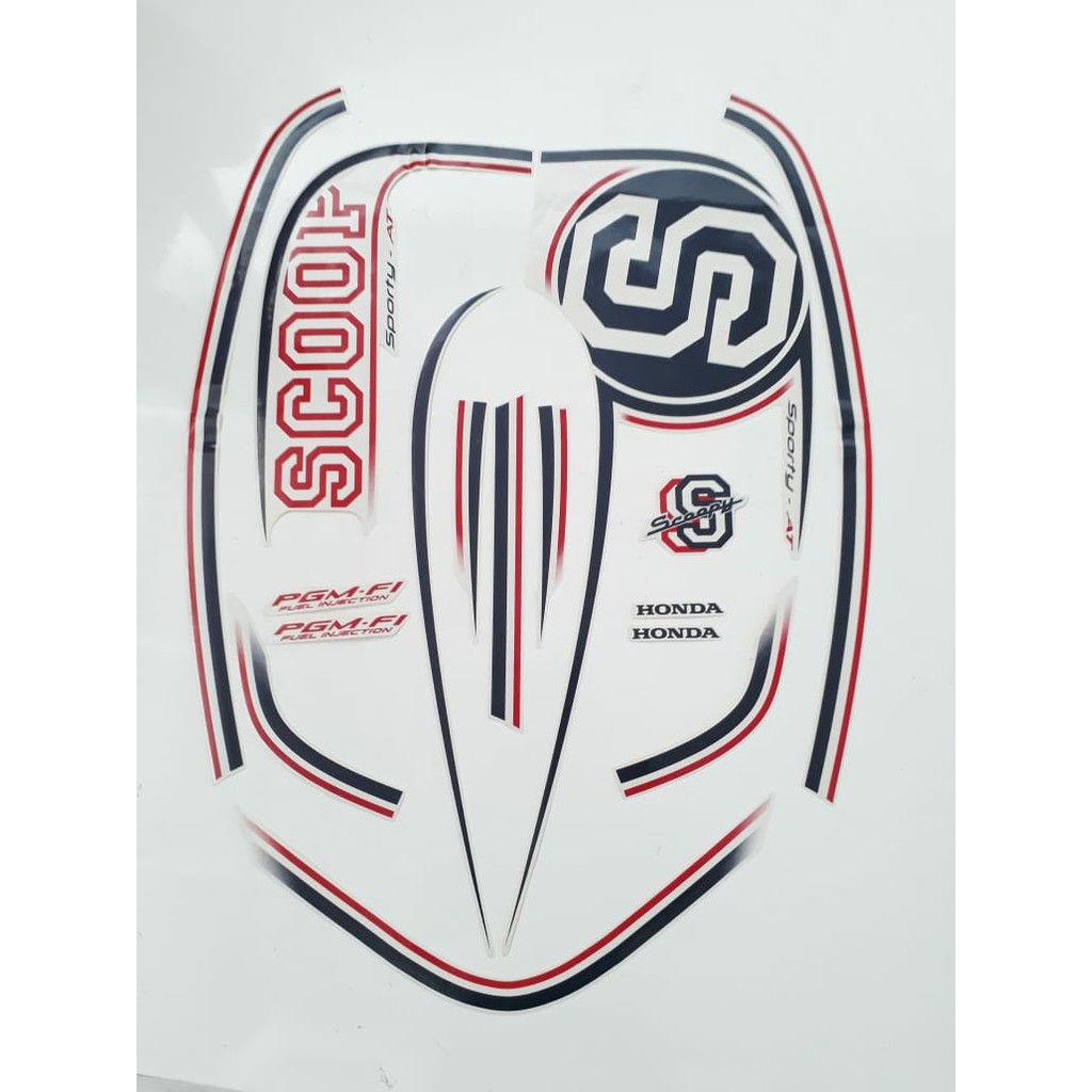 Jual Striping Lis Sticker Honda Scoopy Fi Sporty 2015 2014 Putih Lis ...