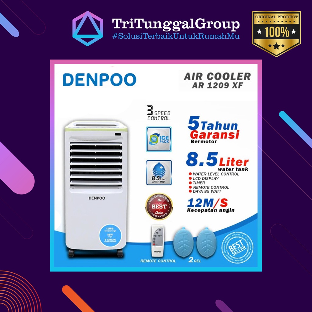 Jual (BAYAR DI TEMPAT) DENPOO AIR COOLER 8,5 LITER WITH REMOTE AR 1109 ...