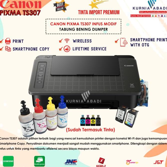 Jual Printer Canon Pixma Ts307 Infus Tabung Dumper Print Wifi Copy ...