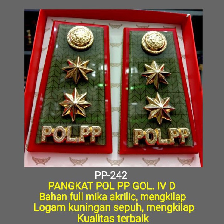 Jual pp-242 pangkat pol pp golongan 4 d bahan full mika | Shopee Indonesia
