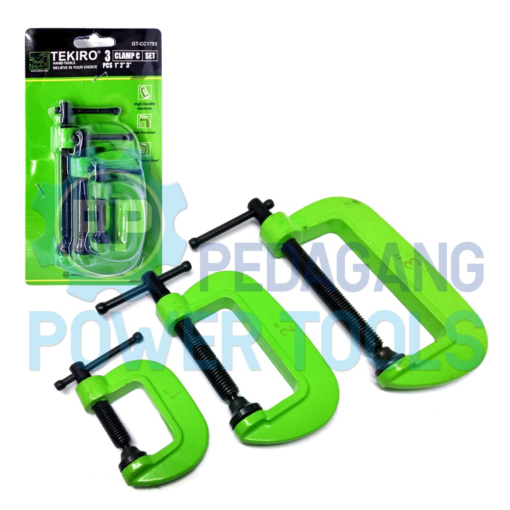 Jual TEKIRO KLEM C SET 3 PCS ALAT PENJEPIT MEJA CATOK KAYU CLAMP GT ...