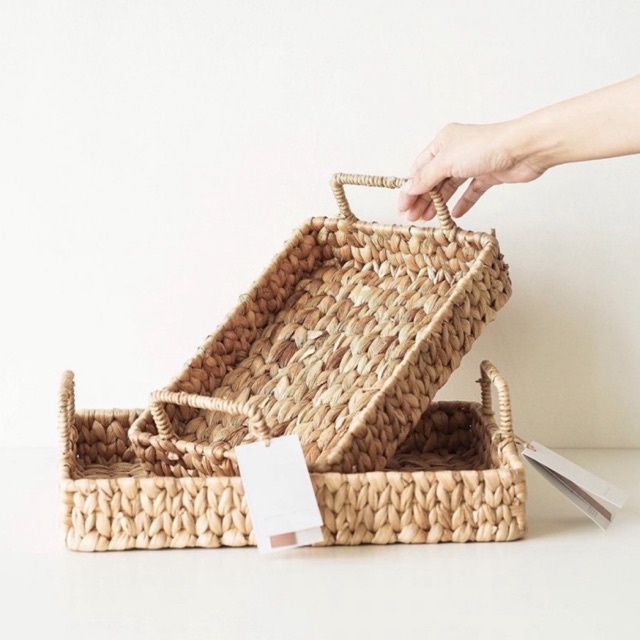 Jual Nampan Kotak Besi Eceng Gondok | Tray Water Hyacinth | Keranjang ...