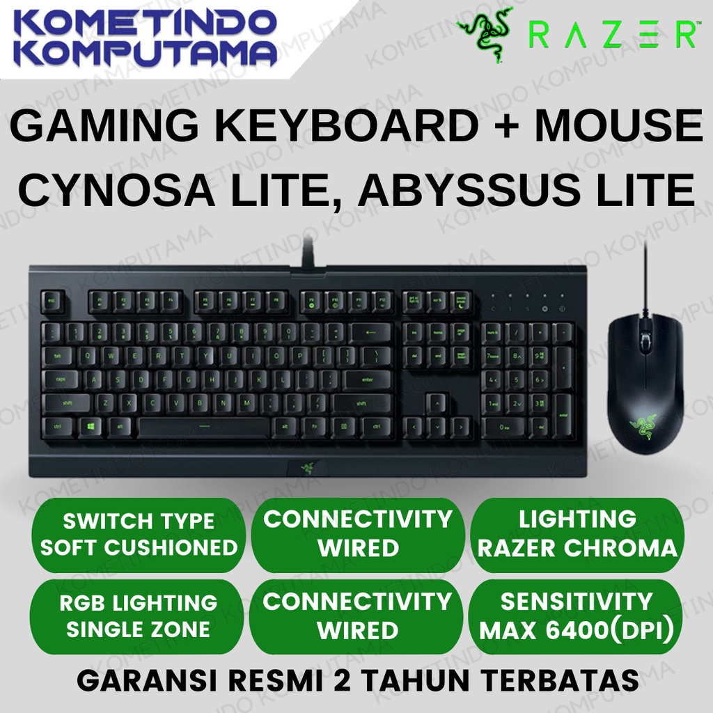 Jual Razer GAMING Keyboard Cynosa Lite & Razer Mouse Abyssus Lite ...