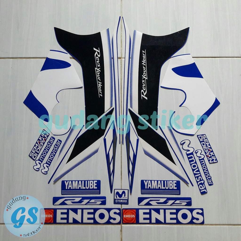 Jual STIKER STRIPING LIS LES BODI MOTOR YAMAHA R15 2017 MOVISTAR BIRU ...