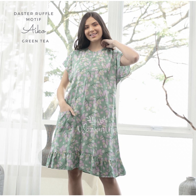 Jual (New) vSamantha Daster Viral Ruffle Rayon Busui Motif Aiko ...