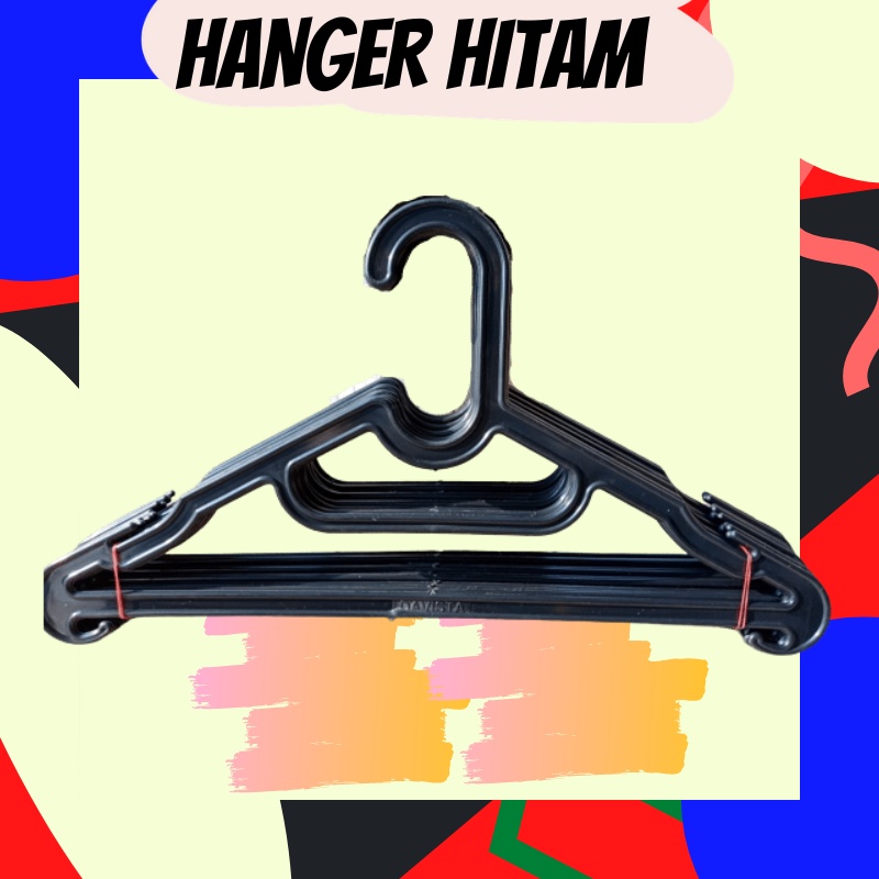 Jual Hanger hitam I Hanger Plastik 1 lusin (12buah) | Shopee Indonesia