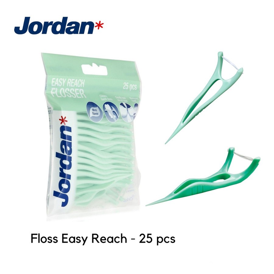 Jual JORDAN DENTAL FLOSS EASY REACH FLOSSER ISI 25 PCS | Shopee Indonesia