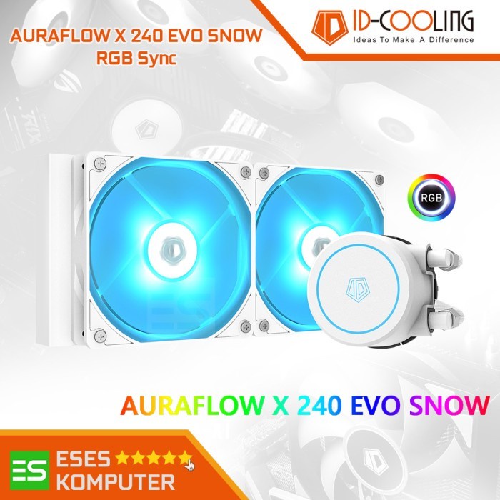 Jual ID-COOLING AURAFLOW X 240 EVO SNOW | AIO Liquid Water CPU Cooler ...