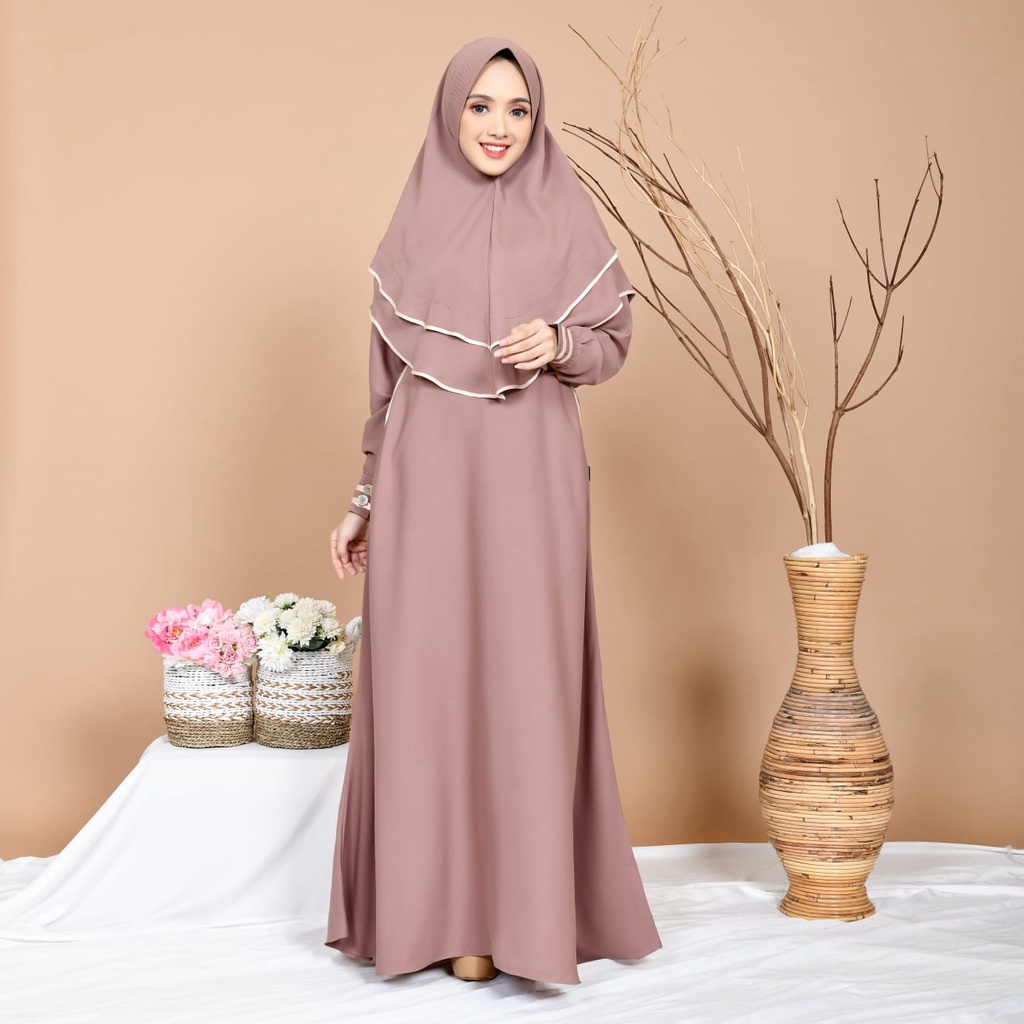 Jual Baju Gamis Syar I Syar'I Syari Polos Dress Satu Set hijab Jilbab Khimar Kerudung Pesta ...
