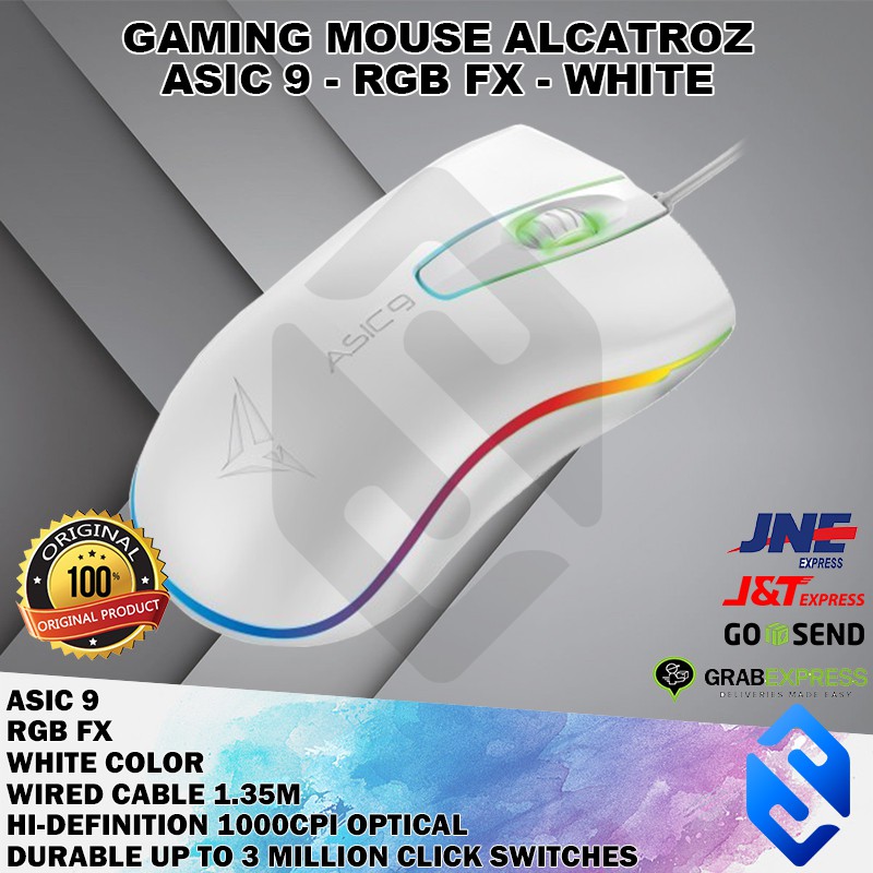 Jual ALCATROZ ASIC 9 GAMING MOUSE RGB FX ASIC9 RGB WHITE PUTIH MURAH ...