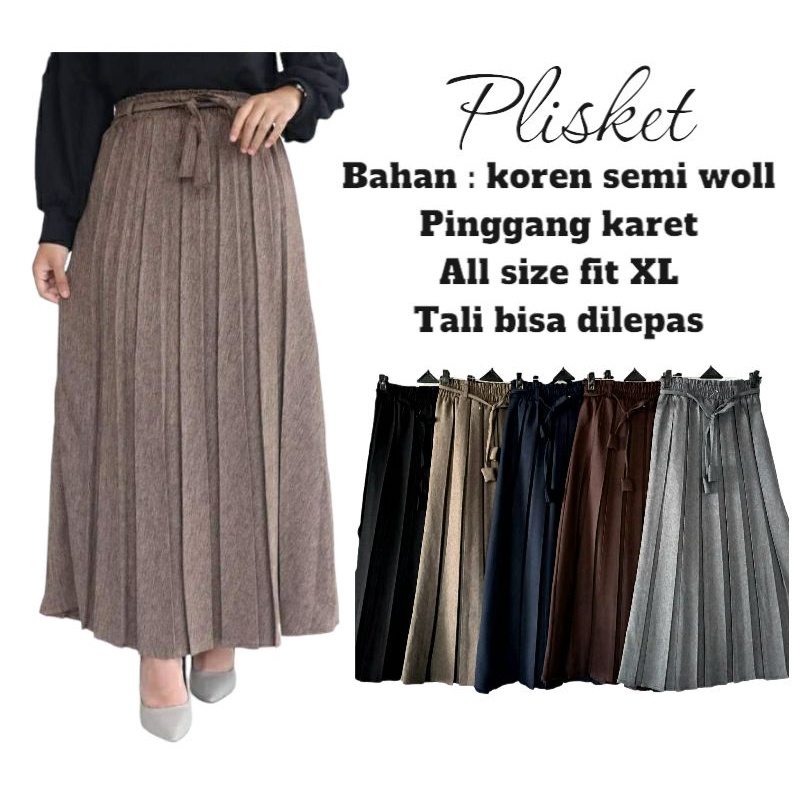 Jual ROK RAMPEL PLISKET KERJA | ROK KANTOR KERJA RAMPEL | ROK PLISKET ...