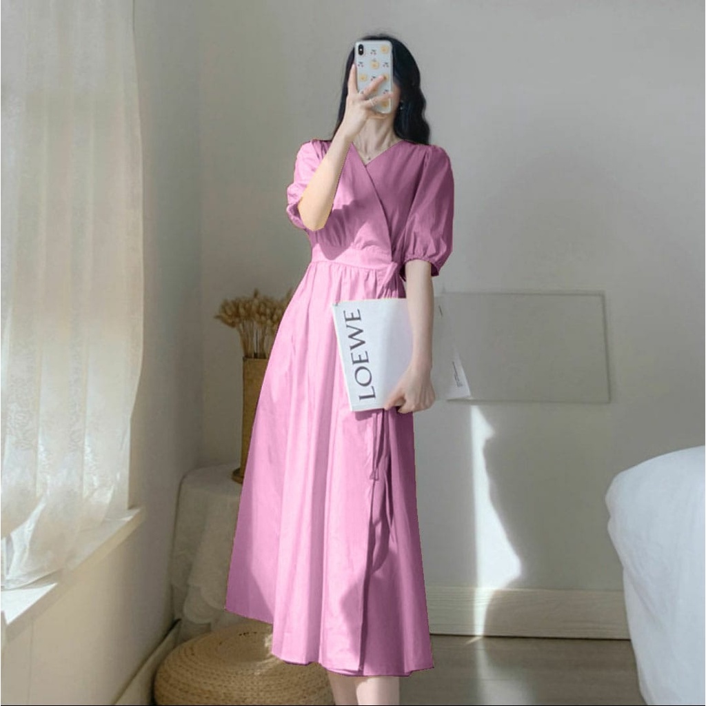 Jual Dress Korea terbaru/ dress fuji / longdress casual Korean style ...