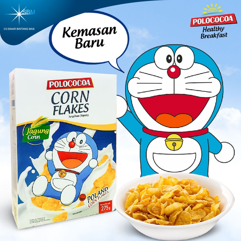 Jual Doraemon Polococoa Cornflakes Original 275 gram Corn Flakes bukan ...