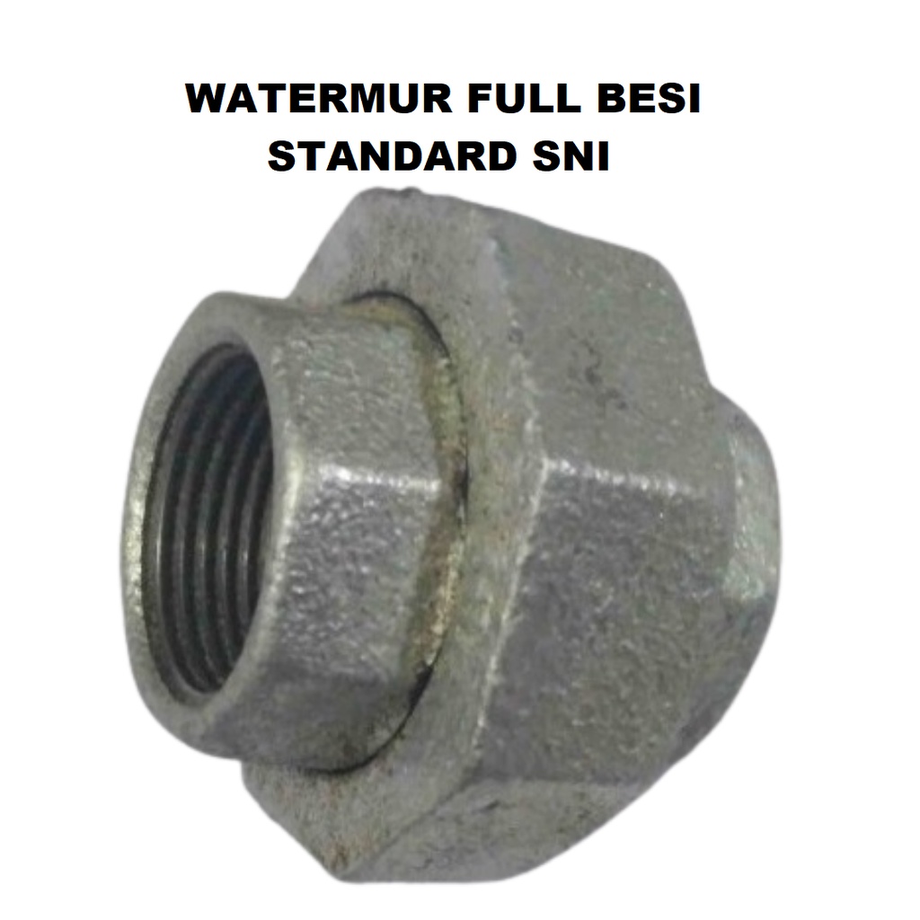 Jual Watermur Besi Full 1 inch Sambungan Pipa Water Mur Union Soket Watermoor Besi 1 inch ...
