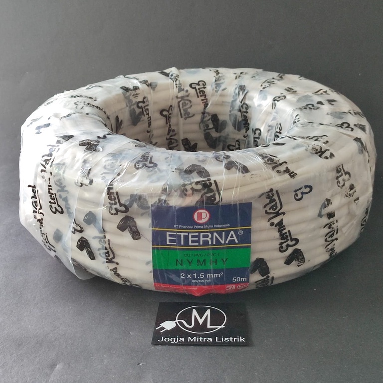 Jual KABEL LISTRIK NYMHYO 2X1,5MM ETERNA @50M / KABEL LISTRIK SERABUT | Shopee Indonesia