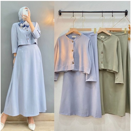 Jual Setelan Rok Crop Wanita Semi Resmi Korean Style Trendy Remaja ...