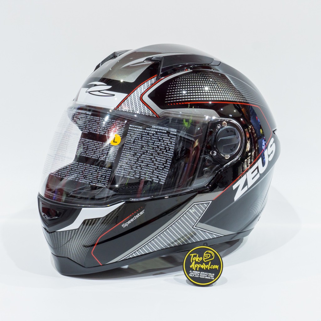 Jual Helm Zeus ZS-811 Black AL6 White Free Dark Visor | Shopee Indonesia