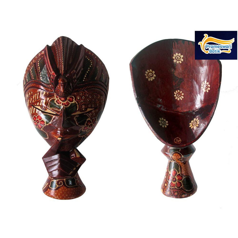 Jual Topeng batik kayu merak (hiasan meja) | Shopee Indonesia