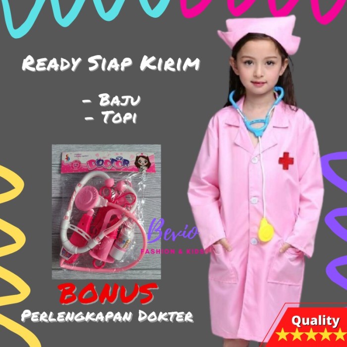 Jual Kostum Dokter Anak Perempuan Pink Baju Seragam Profesi Perawat ...