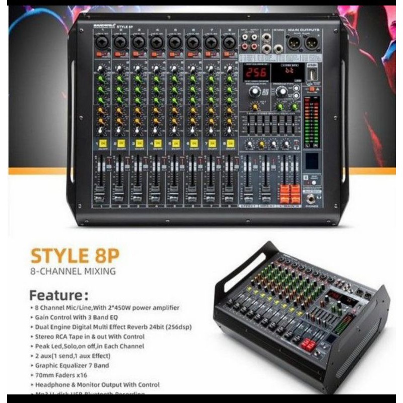 Jual Power mixer 8 channel hardwell style 8p original | Shopee Indonesia