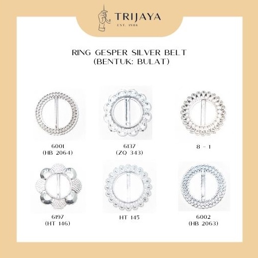 Jual Sinergi Jaya Ring Gesper Silver Belt - Bentuk Bulat (Per Lusin ...