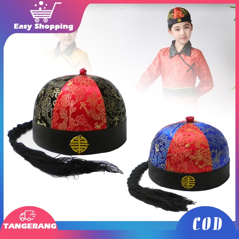 Jual Topi Ekor Rambut / Topi Imlek Sincia / Topi Cheongsam Ada Ekor ...