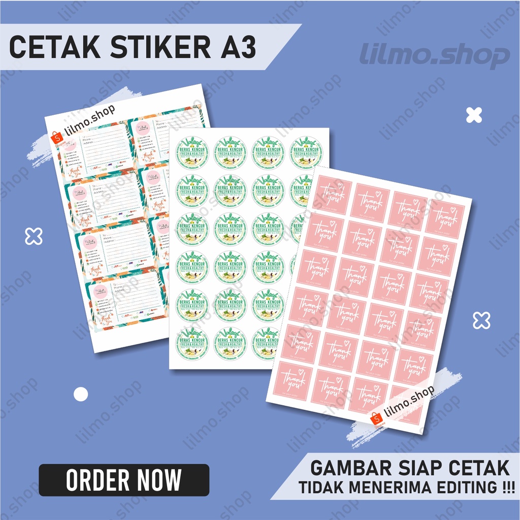 Jual Cetak Stiker + Cutting gambar siap cetak (tidak menerima desain ...