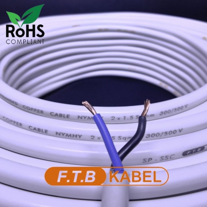 Jual TKCB SNI FTB KABEL NYMHY 2x1.5 Sqmm 500V 50M ( 2x1.5mm 2x1,5mm ...