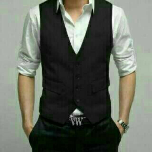 Jual Rompi jas resmi, rompi warna hitam, rompi pria | Shopee Indonesia