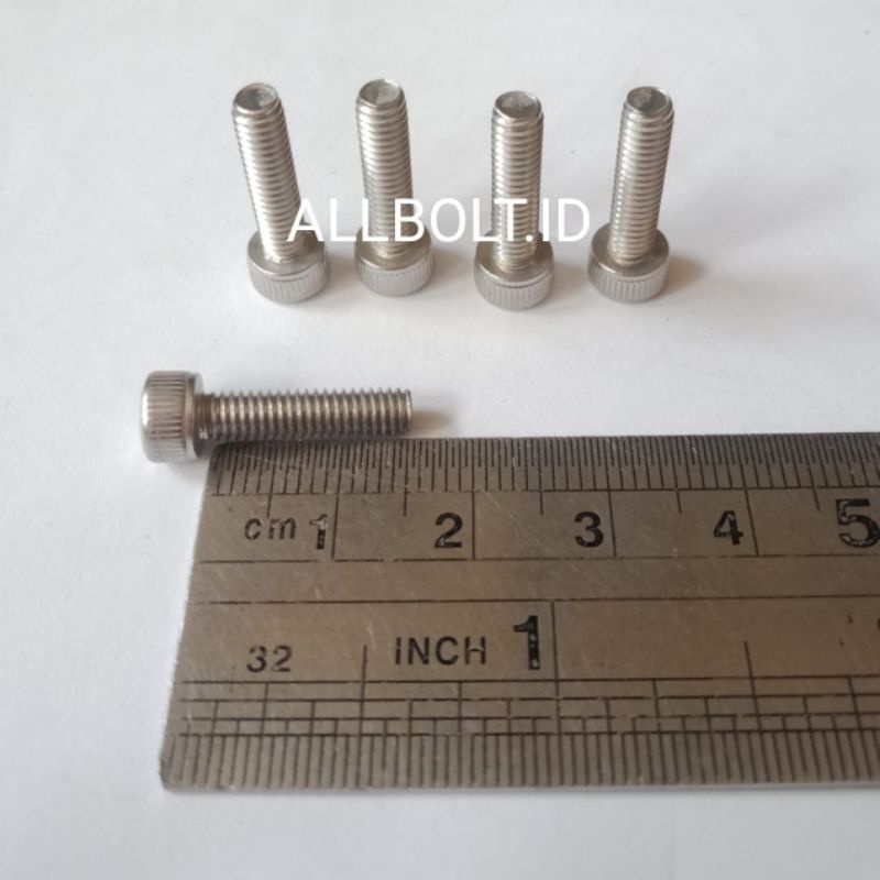 Jual baut 7 L stainless L3 / 4x15mm (1 biji) | Shopee Indonesia