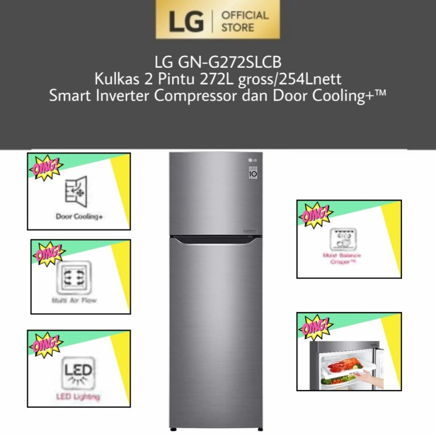 Jual GN-G272SLCB Kulkas 2 Pintu 272L gross/254Lnett Smart Inverter | Shopee Indonesia