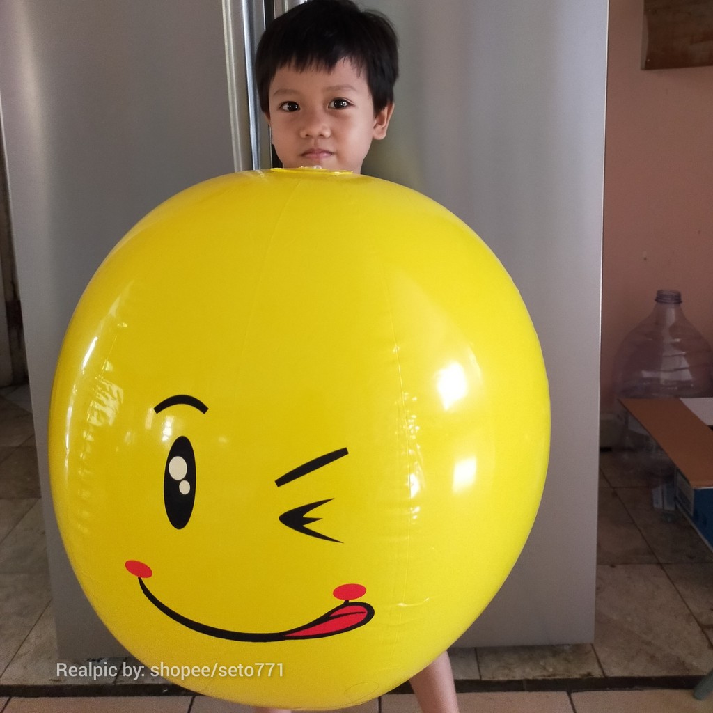 Jual Balon Bola Tiup Jumbo Smily Smiley Besar Doff Smile | Shopee Indonesia