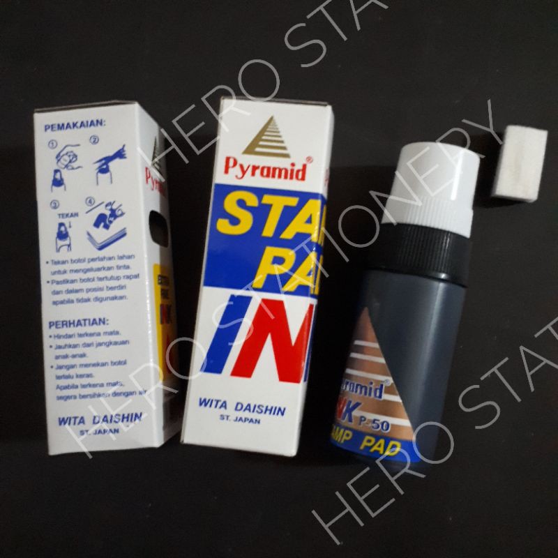 Jual Tinta stamp pad pyramid botol 50 cc | Shopee Indonesia