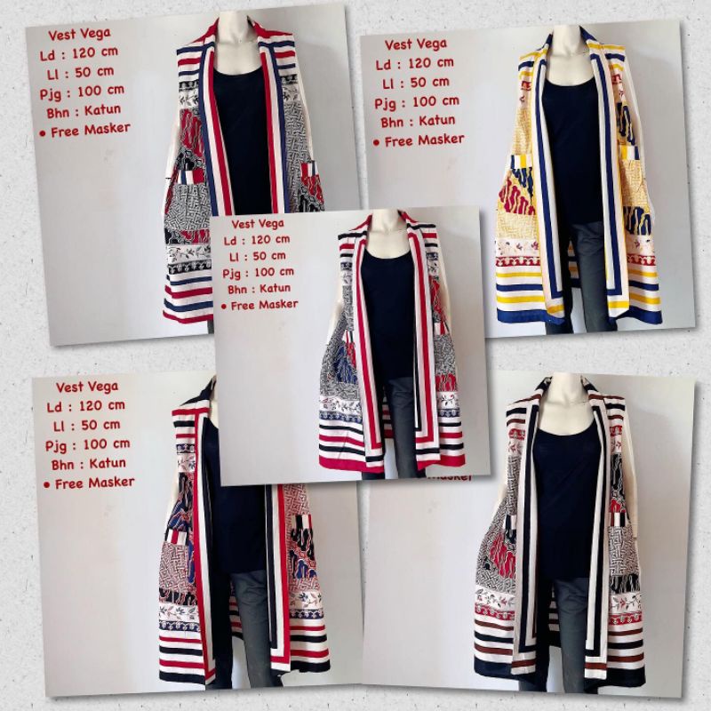 Jual LONG CARDI | LONG OUTER BATIK | LONG VEST BATIK TANPA LENGAN ...