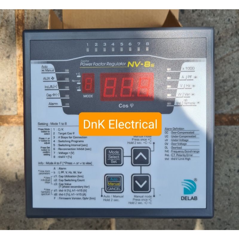 Jual Power Factor Regulator 8 Step Merk DELAB NV-8s | Shopee Indonesia