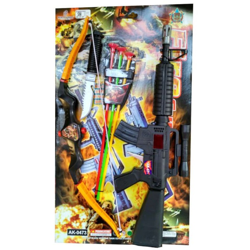 Jual MAINAN SENJATA TENTARA SET + PANAHAN AK-0473 | Shopee Indonesia