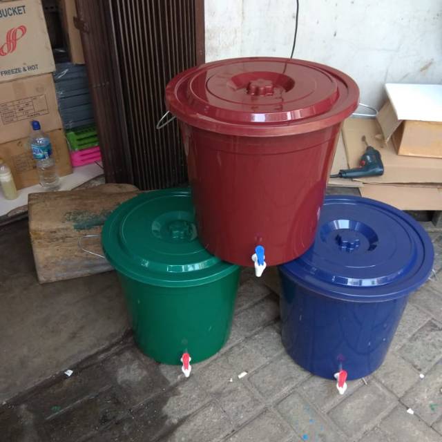 Jual Ember 40 liter+kran + tutup/ember cuci tangan lawan covid ember ...