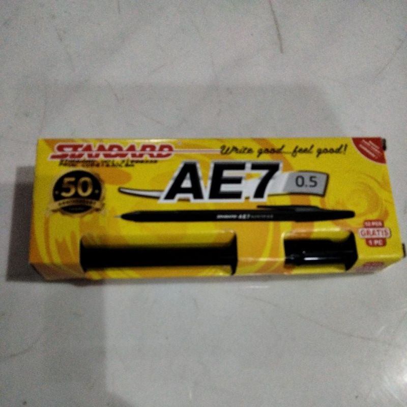 Jual Pulpen Standard AE 7 hitam, biru, merah isi 12 pcs | Shopee Indonesia