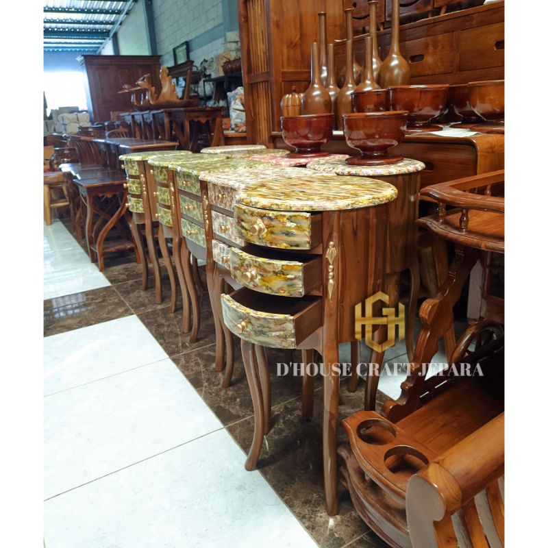 Jual Meja Nakas Cempolong Natural Finish Kayu Jati | Shopee Indonesia
