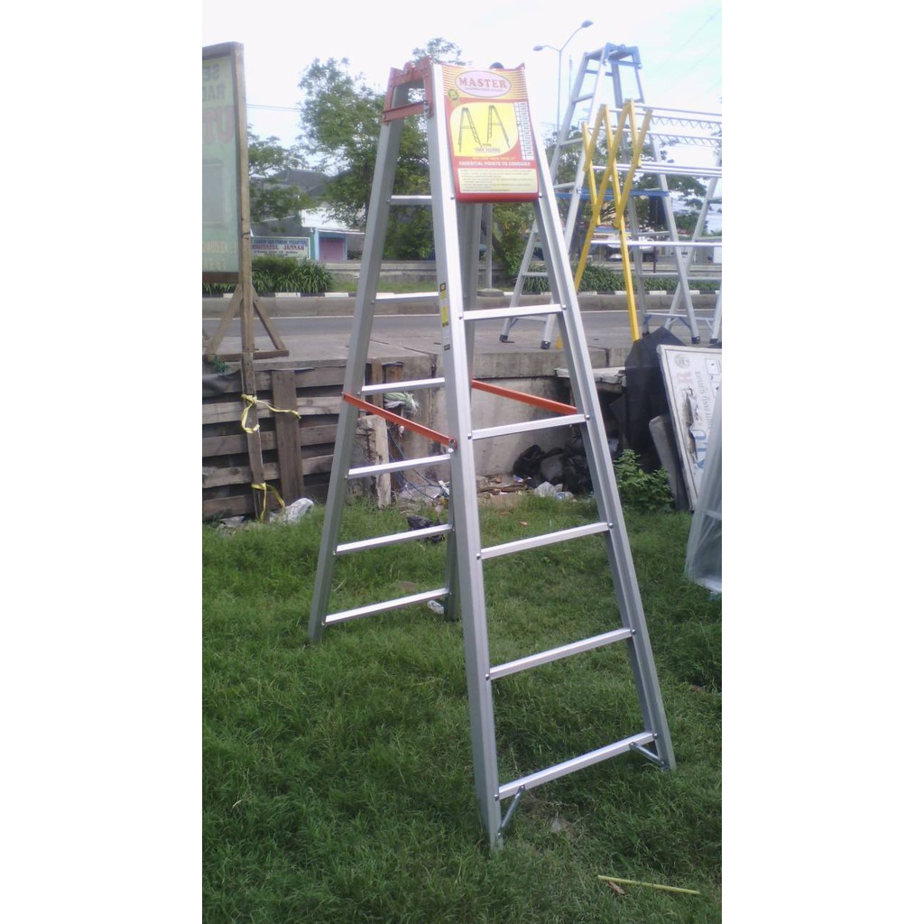 Jual Tangga lipat aluminium 2 meter Merek Ck | Shopee Indonesia