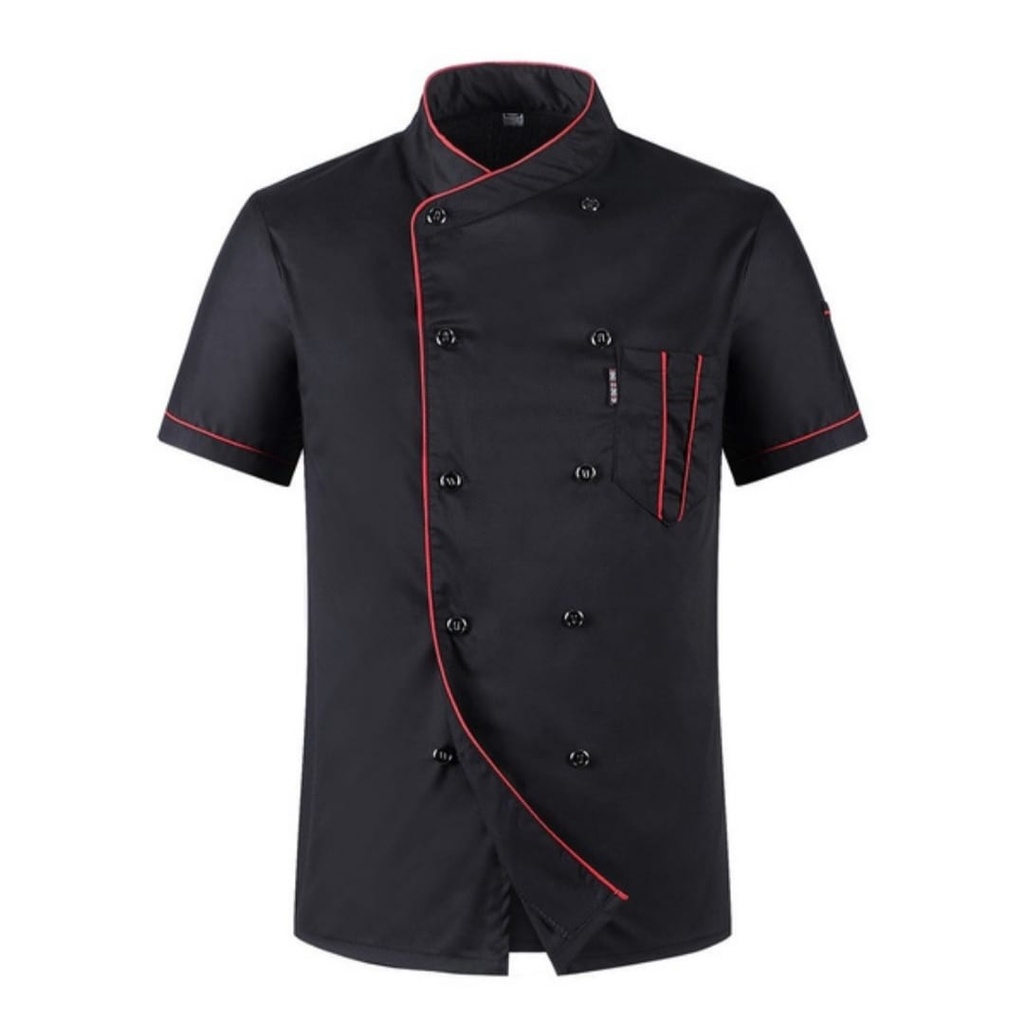Jual Bp chef jacket baju koki lengan pendek Drill High Quality | Shopee ...