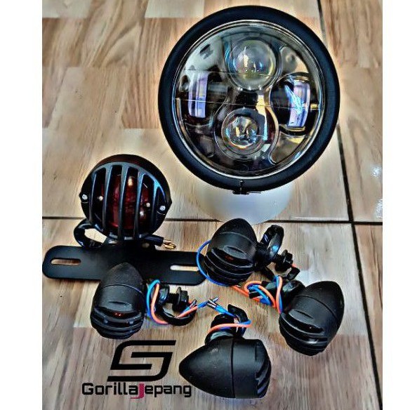 Jual Paket lampu LED bulat motor maker set sen gril stopan grill ...